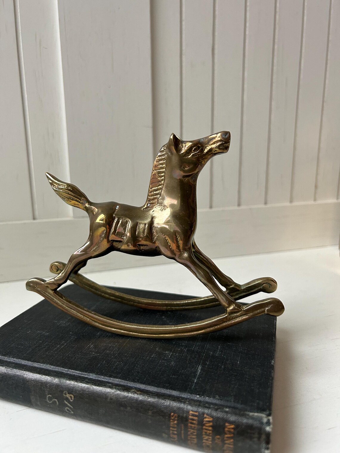 Vintage Brass Rocking Horse Vintage Rocking Horse Vintage Nursery Decor ...