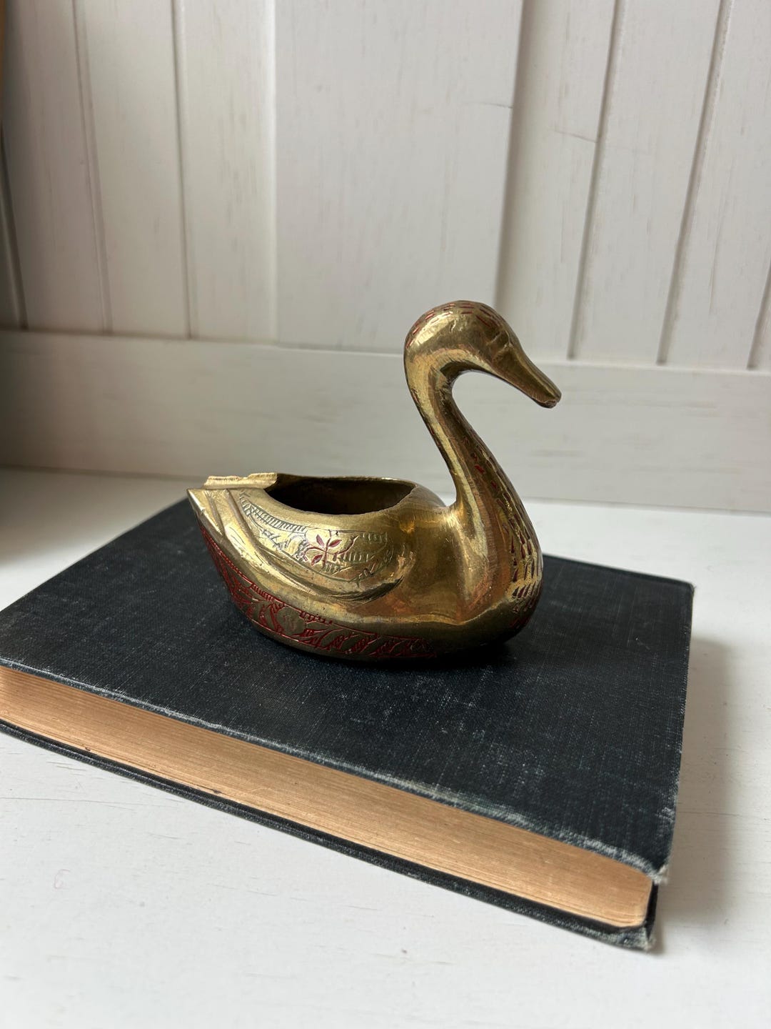 Vintage Brass Swan Matchstick Holder | Vintage Brass Swan | Brass Swan ...