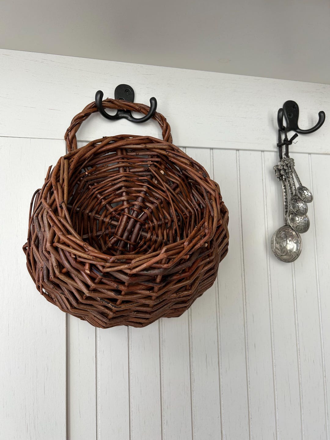 Vintage Hanging Wall Basket | Vintage Wall Basket | Wall Basket | Hand ...