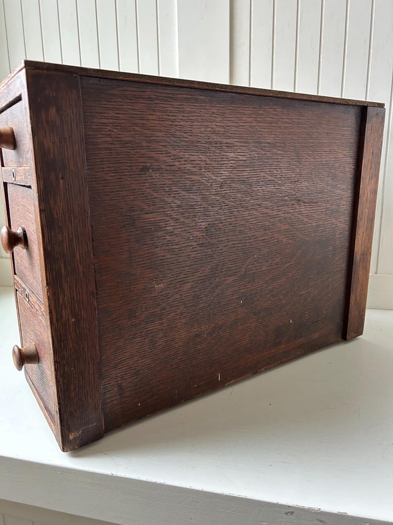 Antique Wood Sewing Box | Rustic Cottagecore 3-drawer Organizer - Etsy