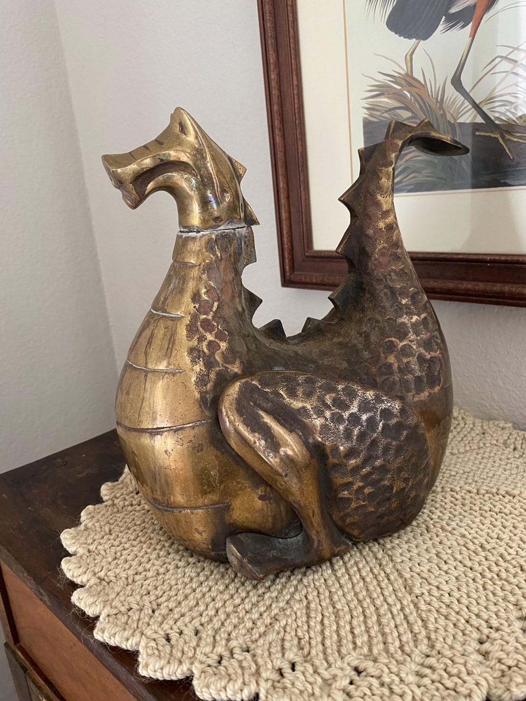 Vintage Brass Puff the Magic Dragon Humidifier 1982 Gates General Corp ...