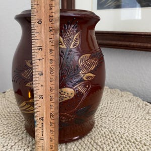 Rare Vintage 1997 Eldreth Pottery Vase Brown Glazed Pottery Bird Vase ...