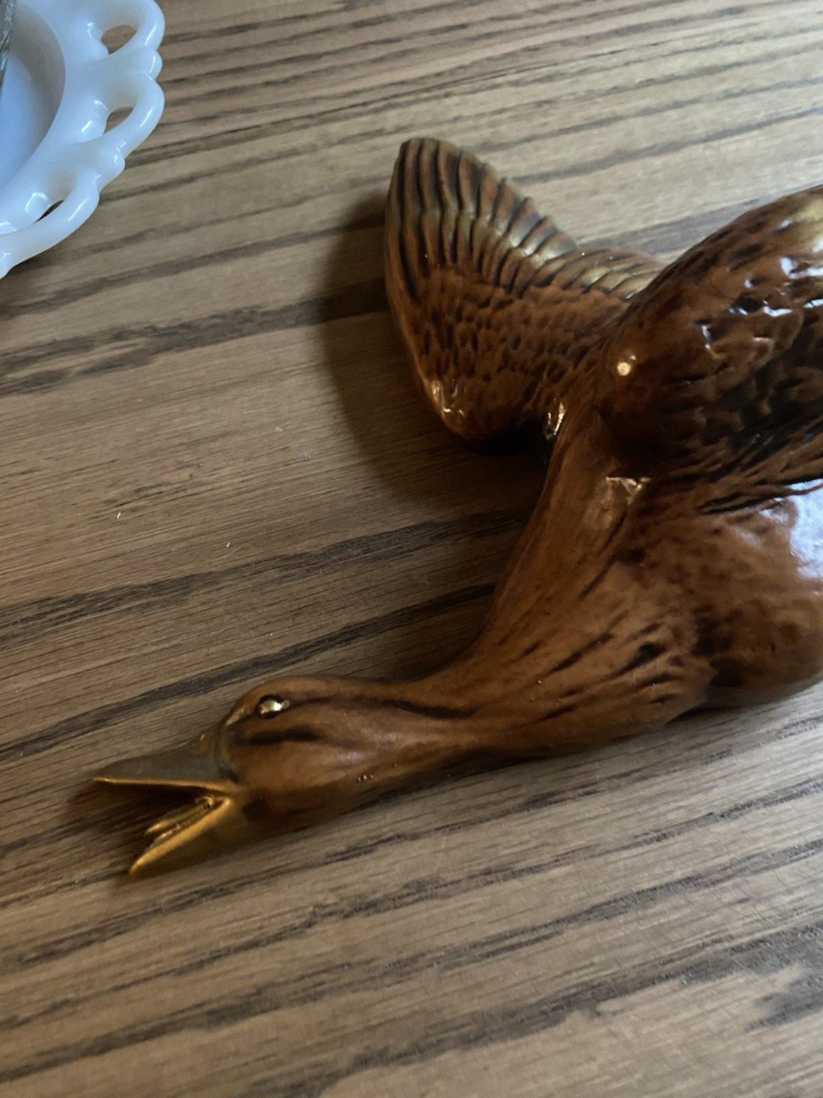 Vintage Plaster Flying Duck Wall Art Wall Hanging Duck Cottagecore ...
