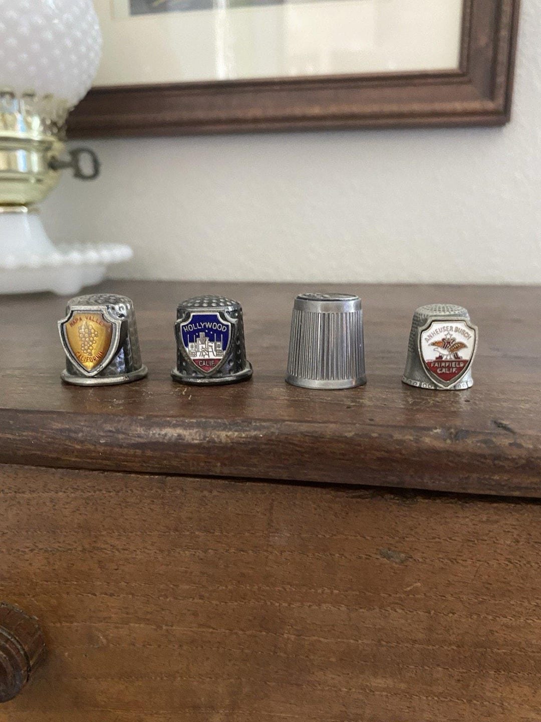 Vintage Thimble Lot of 4 California Souvenir Thimbles Cottagecore ...
