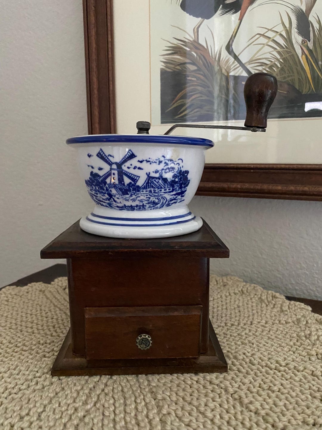 Vintage Ceramic Windmill Coffee Grinder Vintage Coffee Grinder With ...