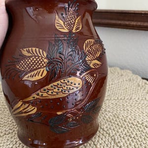 Rare Vintage 1997 Eldreth Pottery Vase Brown Glazed Pottery Bird Vase Collectible Eldreth ...