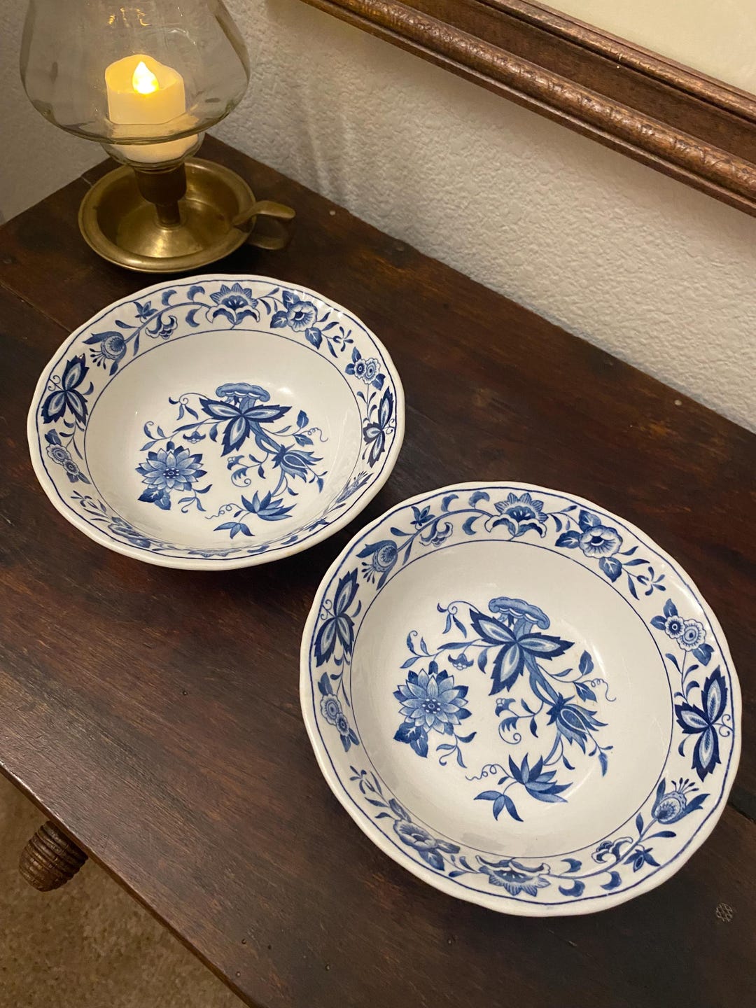 Vintage Ironstone Blue Bonnet by HARMONY HOUSE CHINA Bowls, Set of 2 ...