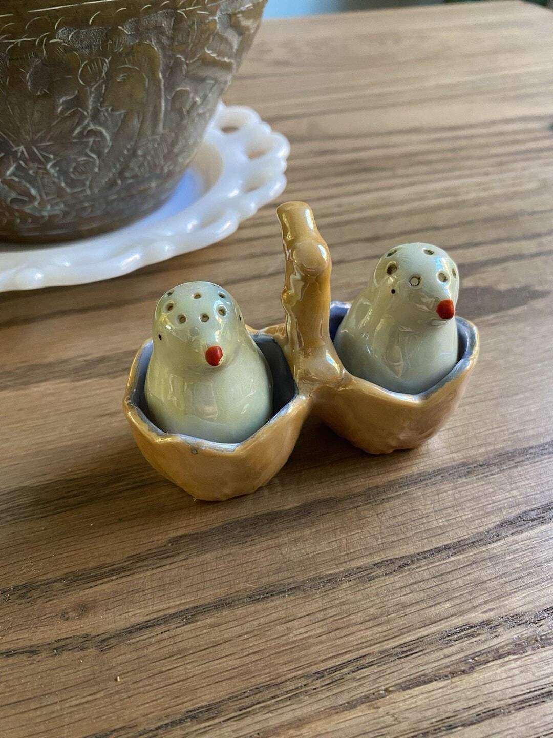 Vintage Japan Lusterware Salt & Pepper Shaker Set Chicks Egg Holder - Etsy