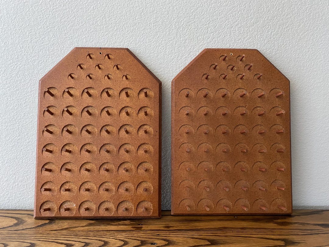 Vintage 70s Wood Thread Rack Wall Hanging Spool Holder Spool Racks PAIR ...