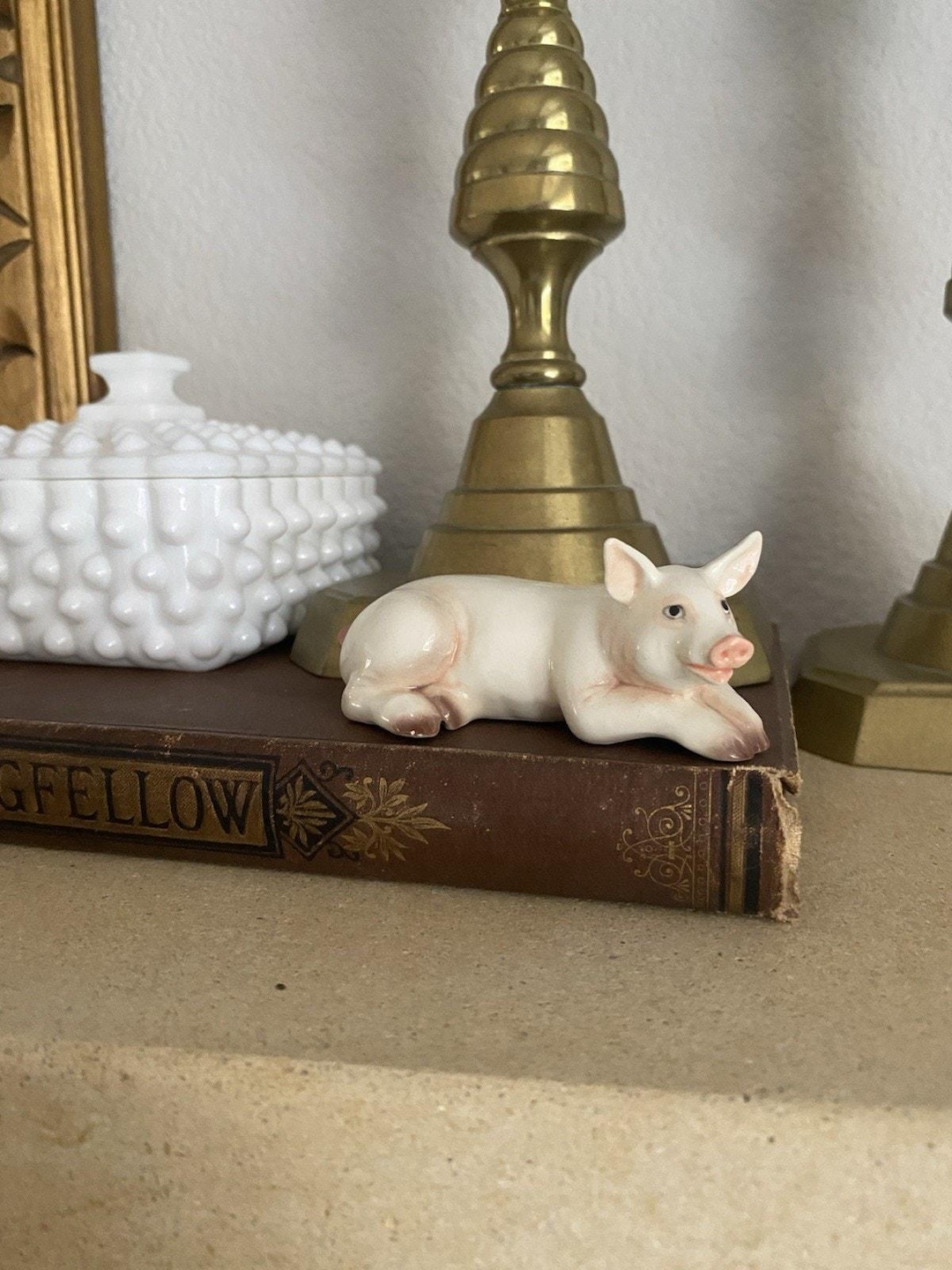 Vintage 1950s Hagen Renaker Pig Figure Porcelain Lying Pig Figurine - Etsy