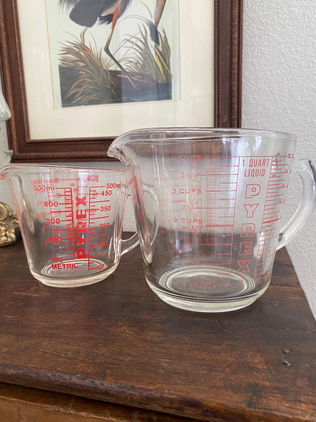 Vintage Pyrex 1920s 4 Cup Measuring Cup 1950s 2 Cup Measuring Cup D ...