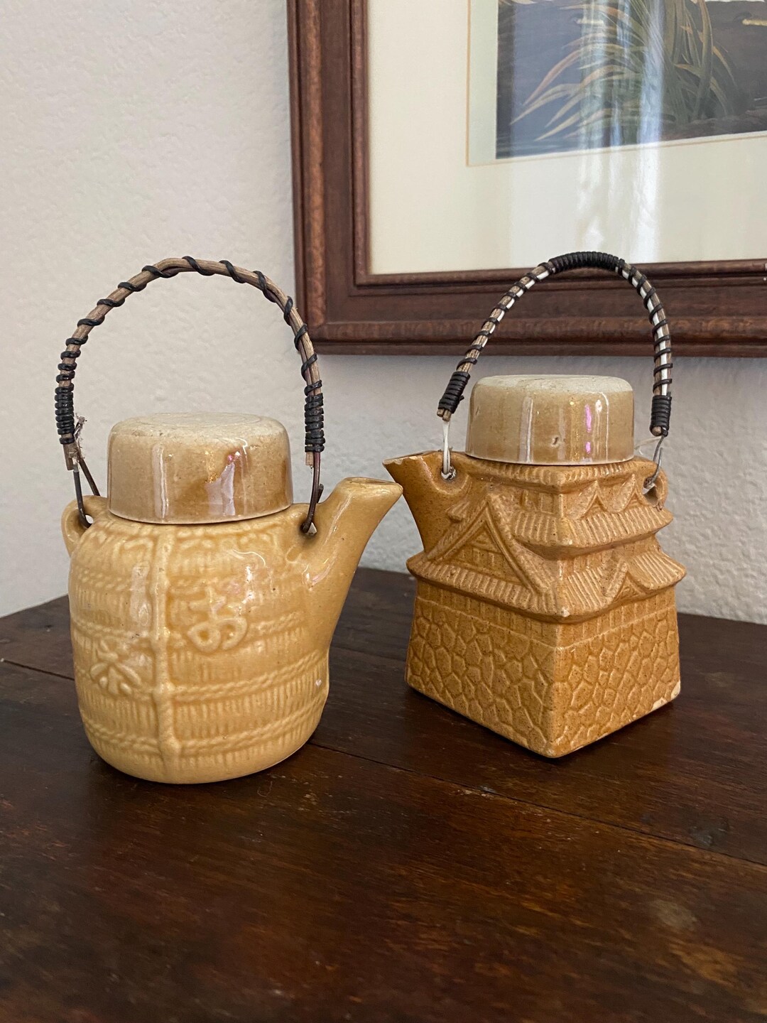 Vintage Japanese Trainware Teapot 60s Single Serve Ceramic Pagoda ...