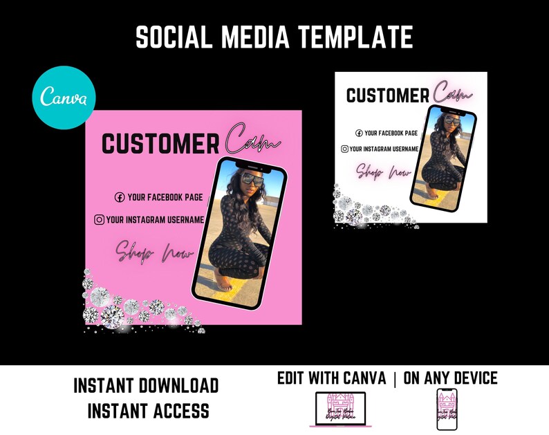 Customer Cam Social Media Flyer Client Selfie Social Media Flyer ...