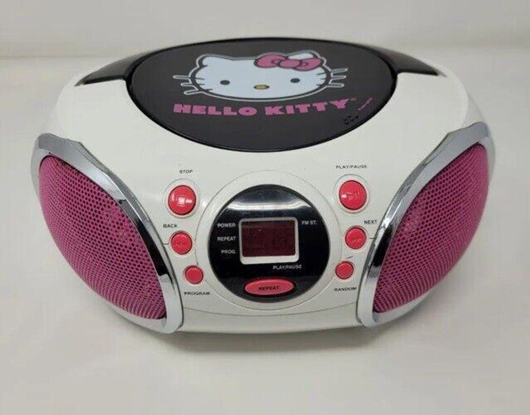 Hello Kitty CD Player Boombox Radio White Pink KT2026MBY Sanrio - Etsy