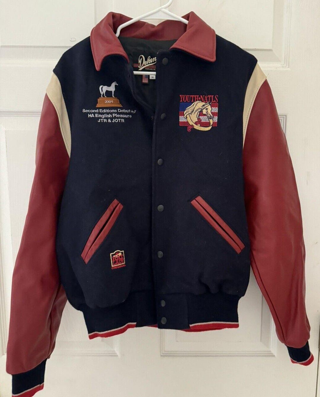 VTG RARE Mens 50s Dehen University of Portland Wool Leather Varsity ...