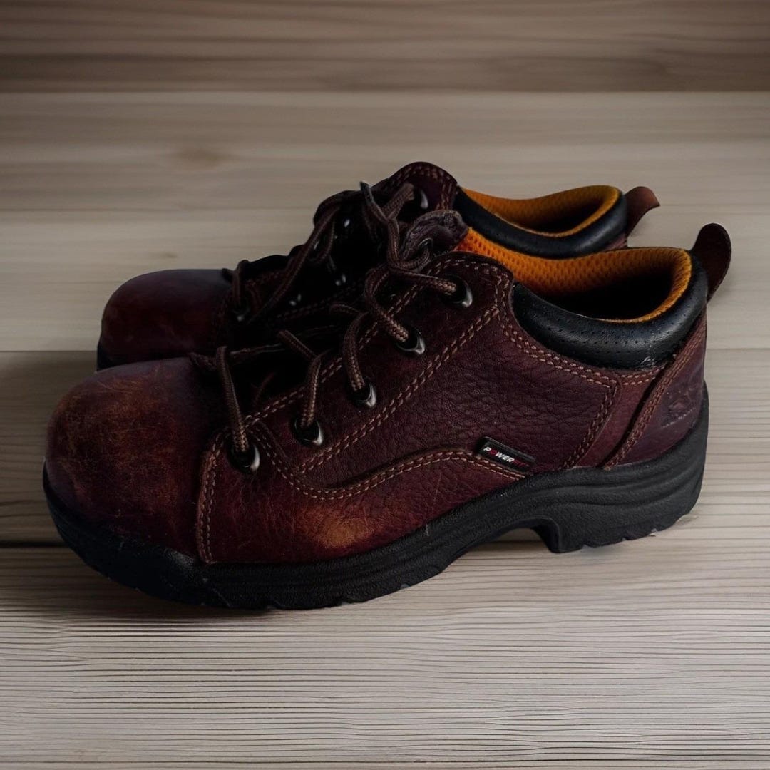 Y2K Timberland PRO Powerfit Jamey Leather Work Shoes Women's 6M Brown ...