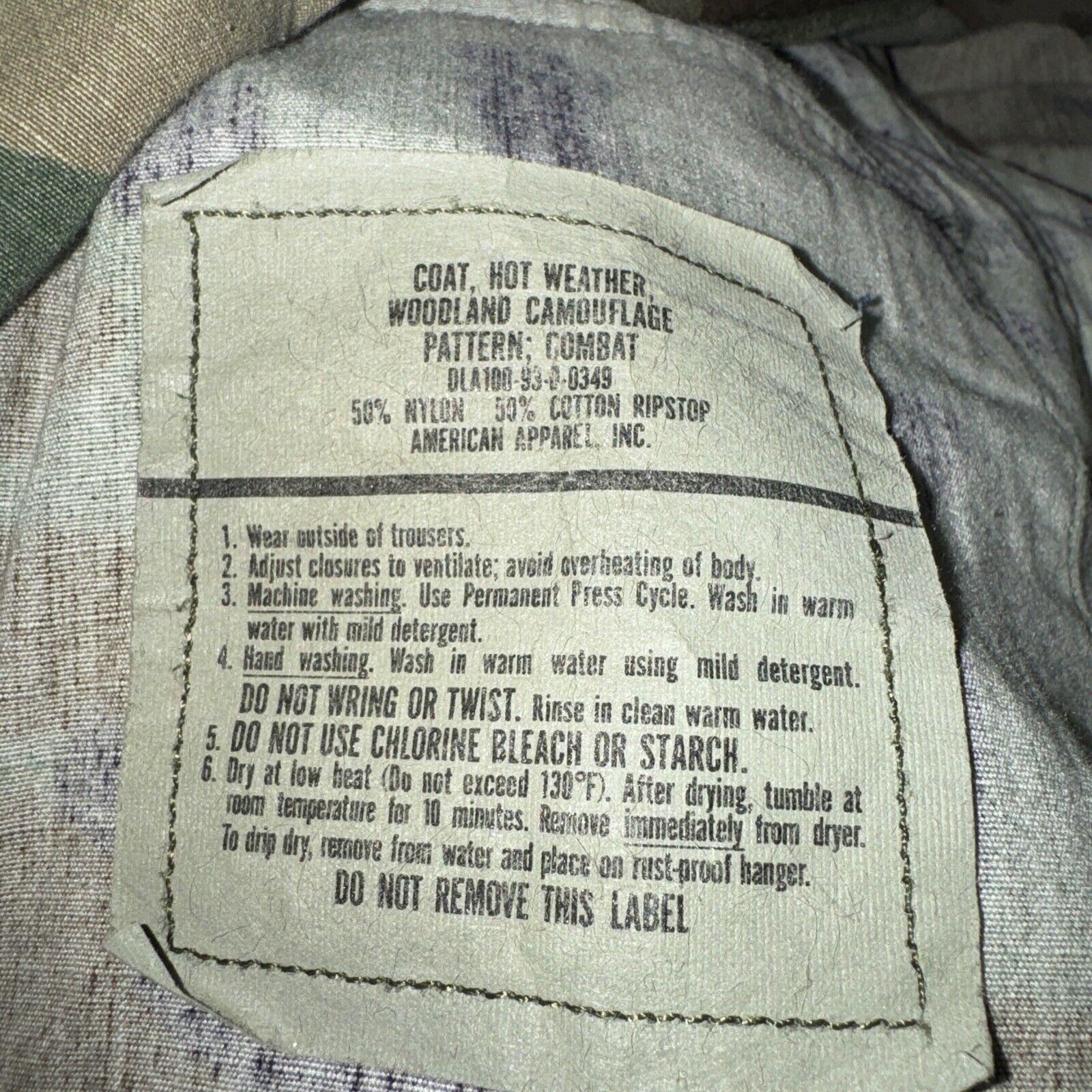 Vintage US Army 70s VTG Military Woodland Camo Camouflage Field Jacket ...