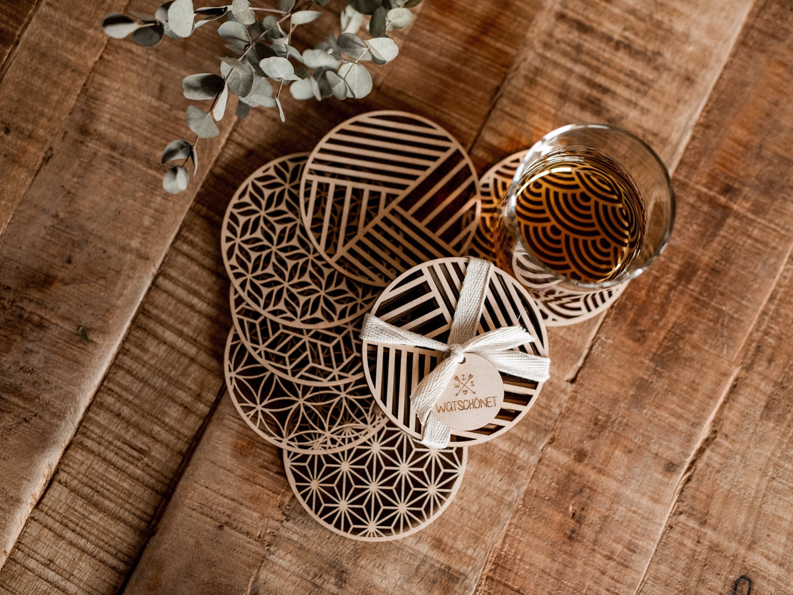 Coasters Made of Lasered Wood Cup Coasters Wooden Coasters - Etsy UK