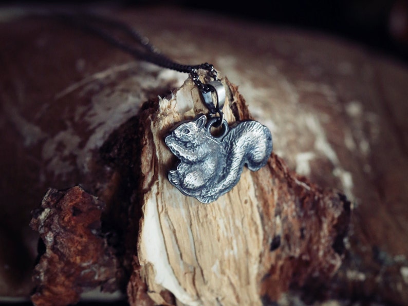 Furry Squirrel Silver Pendant , Wild Animal Pendant, Animal Jewelry ...