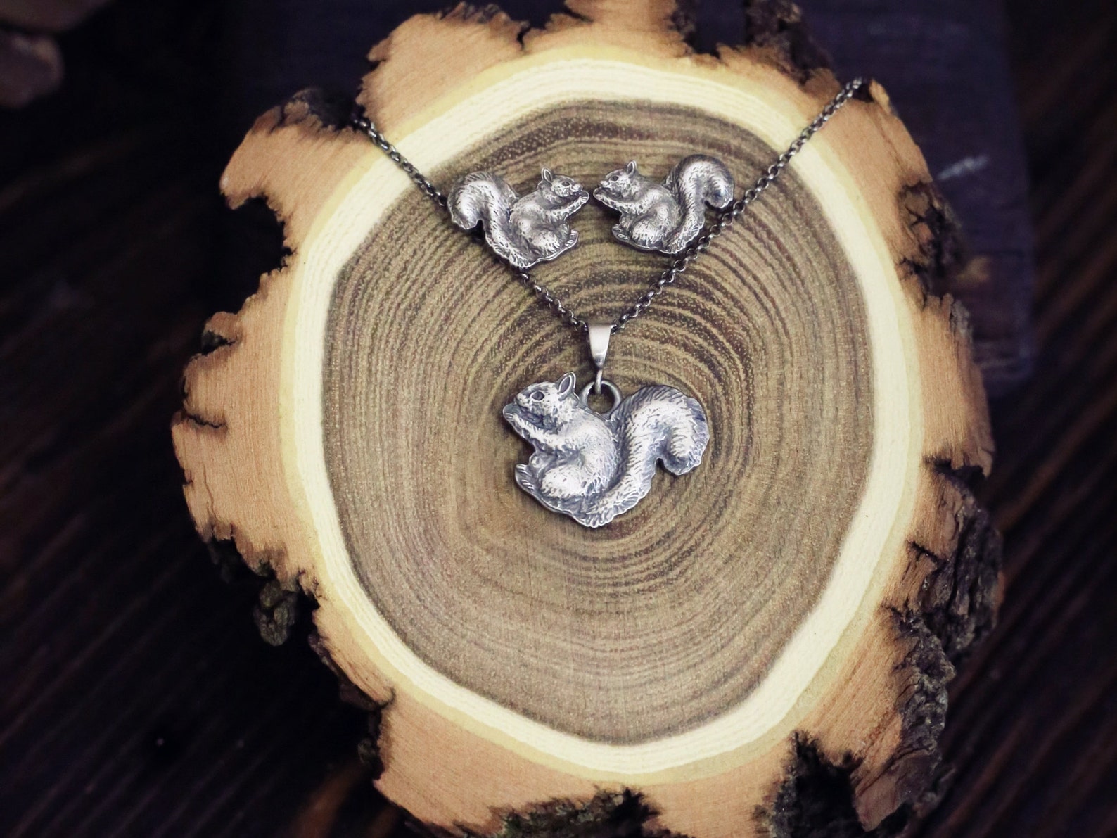 Furry Squirrel Silver Pendant Wild Animal Pendant Animal - Etsy