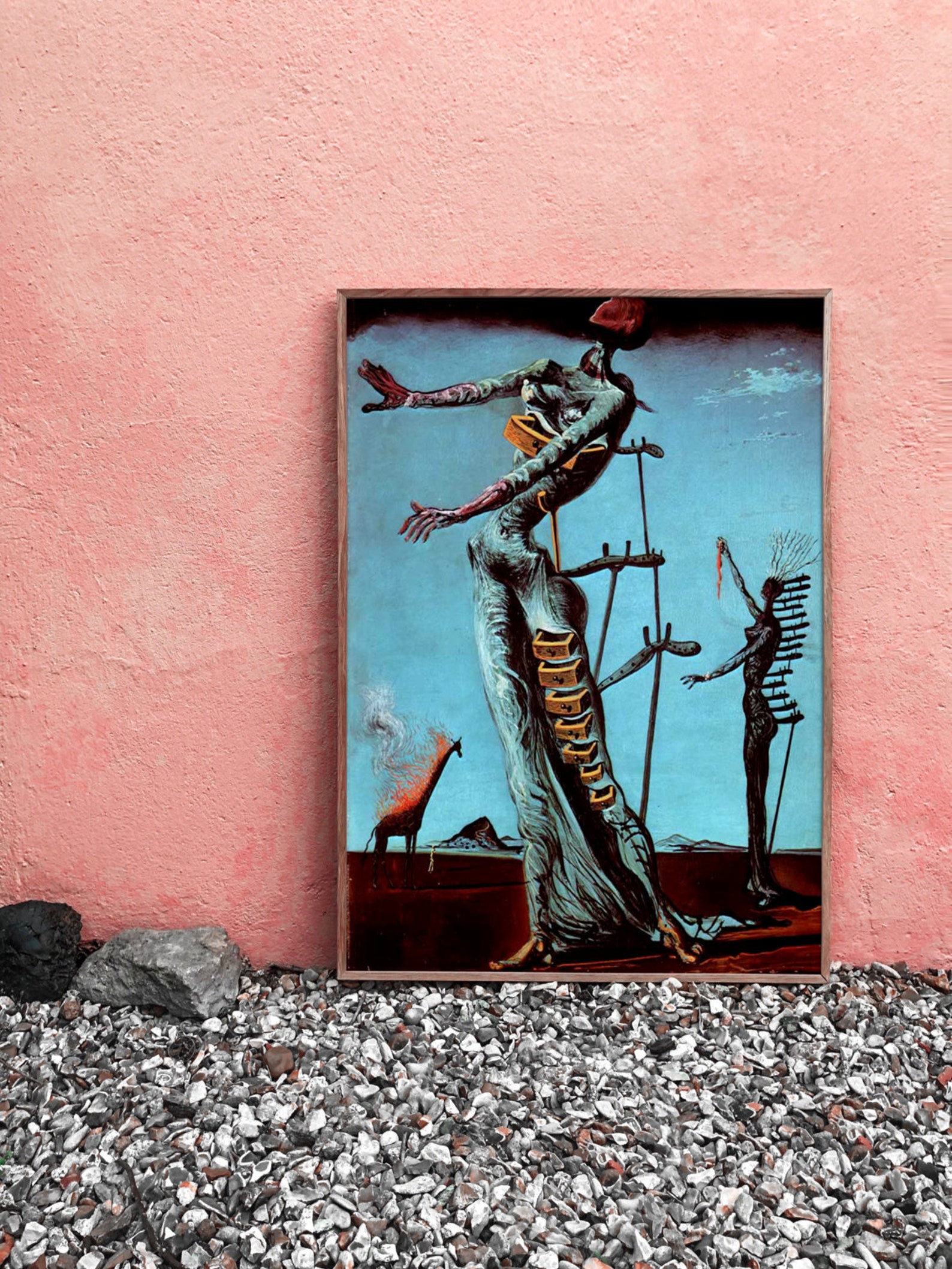 The Burning Giraffe, Salvador Dali, Gallery Framed Gift, Museum Poster ...