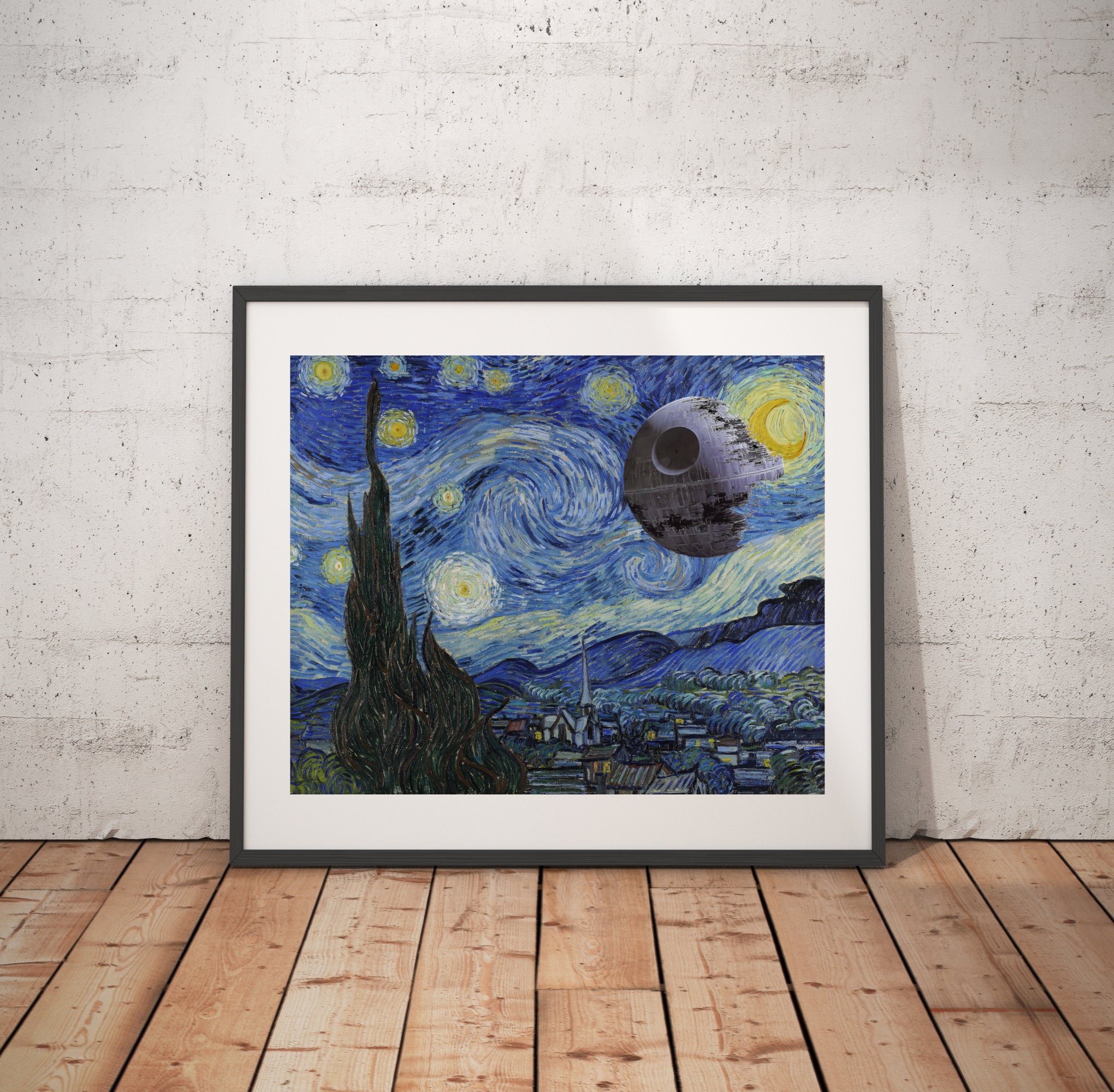 Star Wars Death Star Starry Night Vincent Van Gogh - Etsy