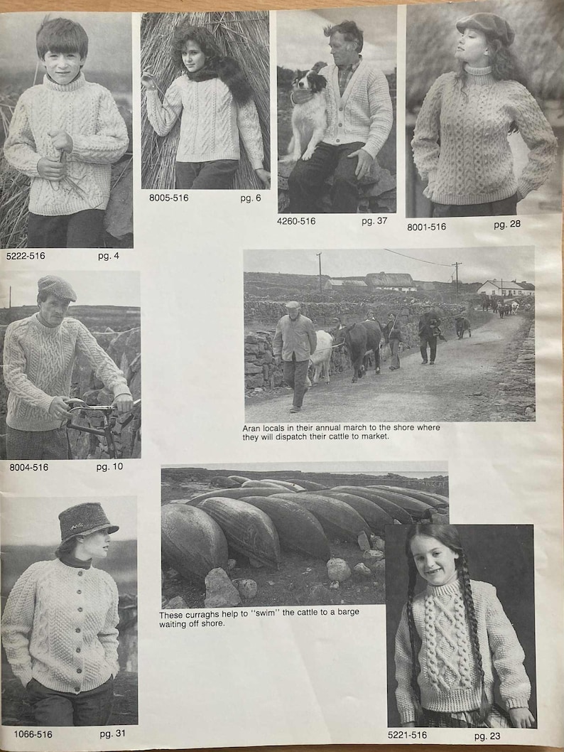 Bernat Irish Knits Vintage Knitting Pattern Book Aran Knits Ireland - Etsy