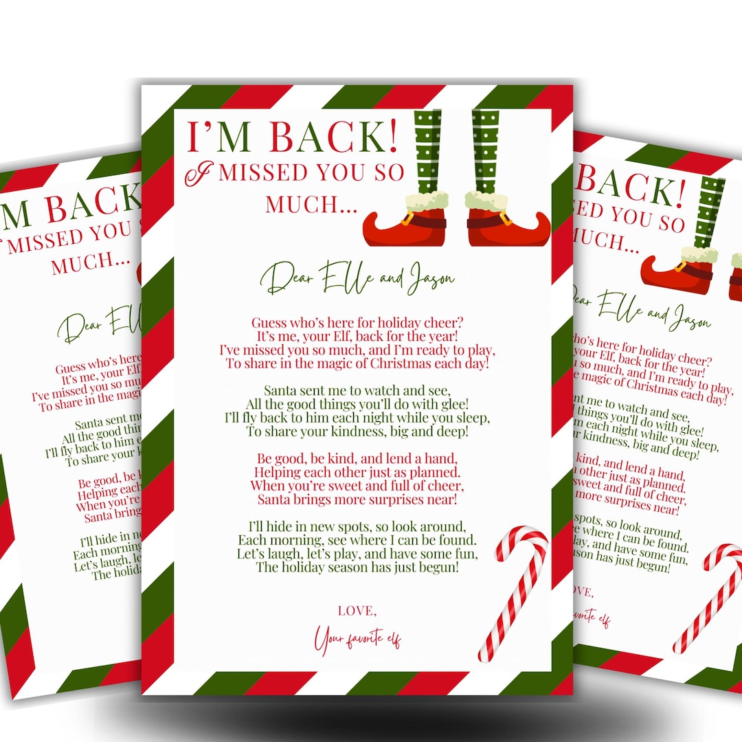 Editable Elf on the Shelf Welcome Back Letter Magical Holiday Printable ...