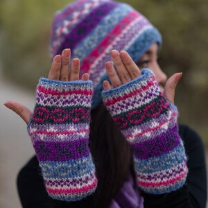Light Blue Multicolored Pure Woolen Hand Warmers - Etsy