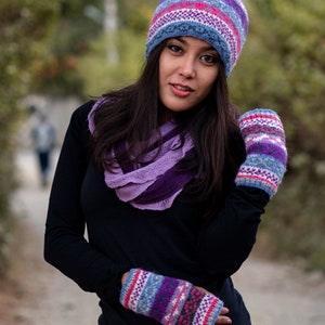 Light Blue Multicolored Pure Woolen Hand Warmers - Etsy