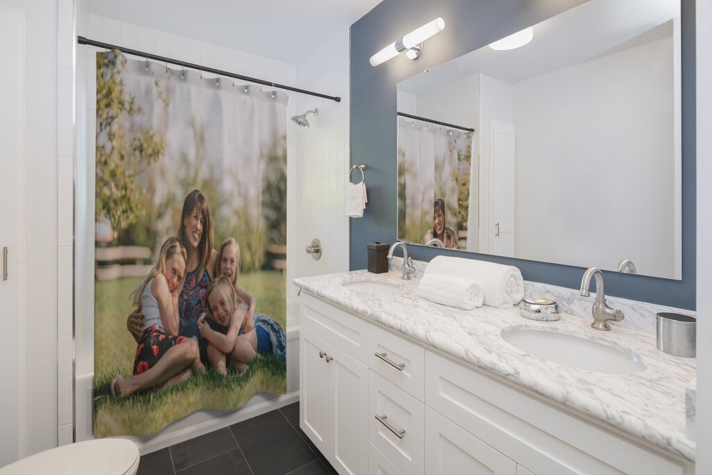 Custom Photo Shower Curtain Favorite Photo and Text Curtain - Etsy