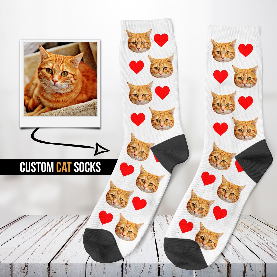 Customized Cat Socks Pet Face Socks Cat Lovers Cat Owner - Etsy