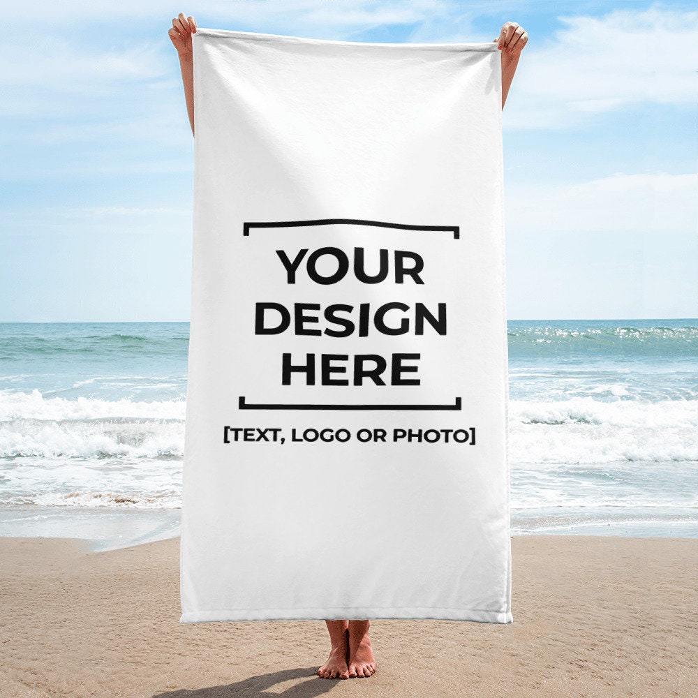 Custom Beach Towel Personalized Photo Towel Logo Towel | Etsy