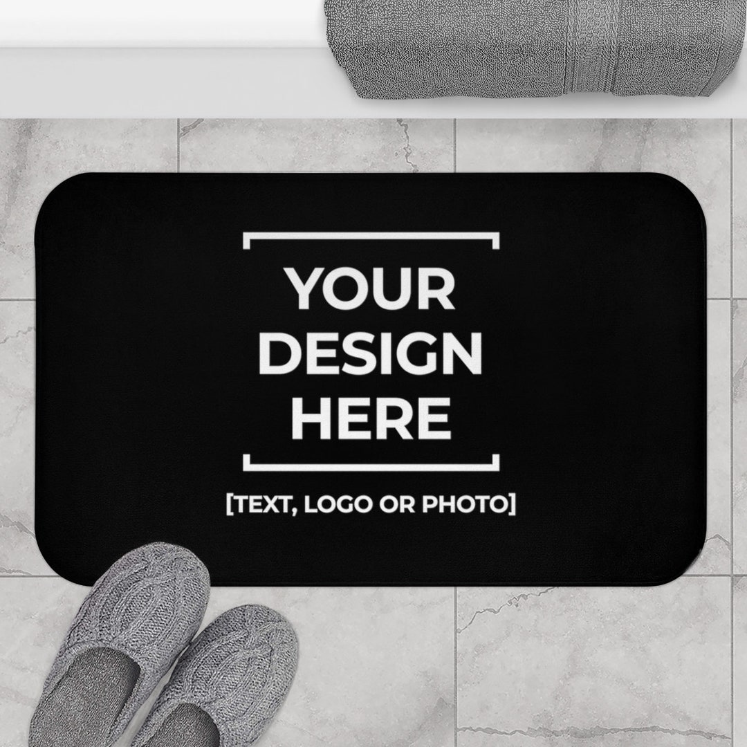 Personalized Bath Mat, Custom Photo Bath Mat, Text Bath Mat, Bathroom ...