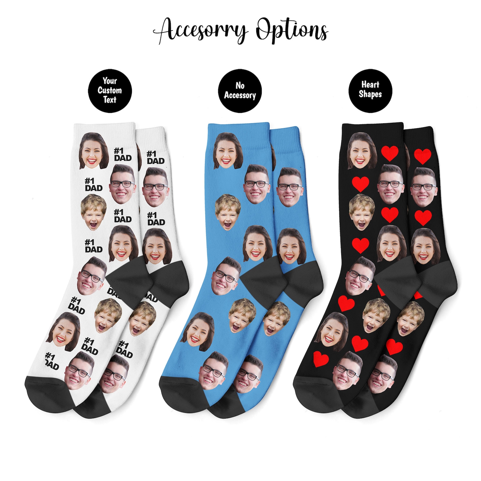 Custom Face Socks, Photo Personalized Socks, Faces on Socks, Picture ...