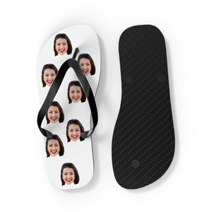 Custom Face Flip Flops Gift, Photo Flip Flops, Funnygift, Faces Beach ...