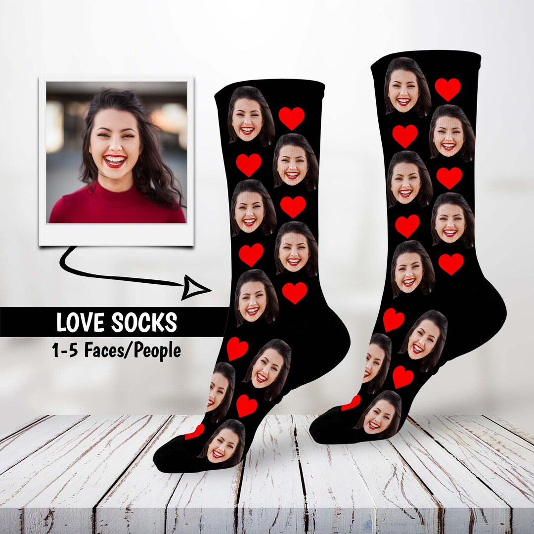 Custom Love Socks Photo Socks Anniversary Gift Gift for - Etsy
