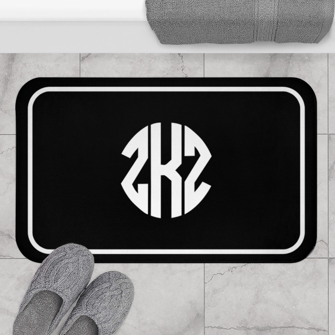Monogram Bath Mat, Custom Initials Bath Mat, Monogrammed Text Bath Mat ...