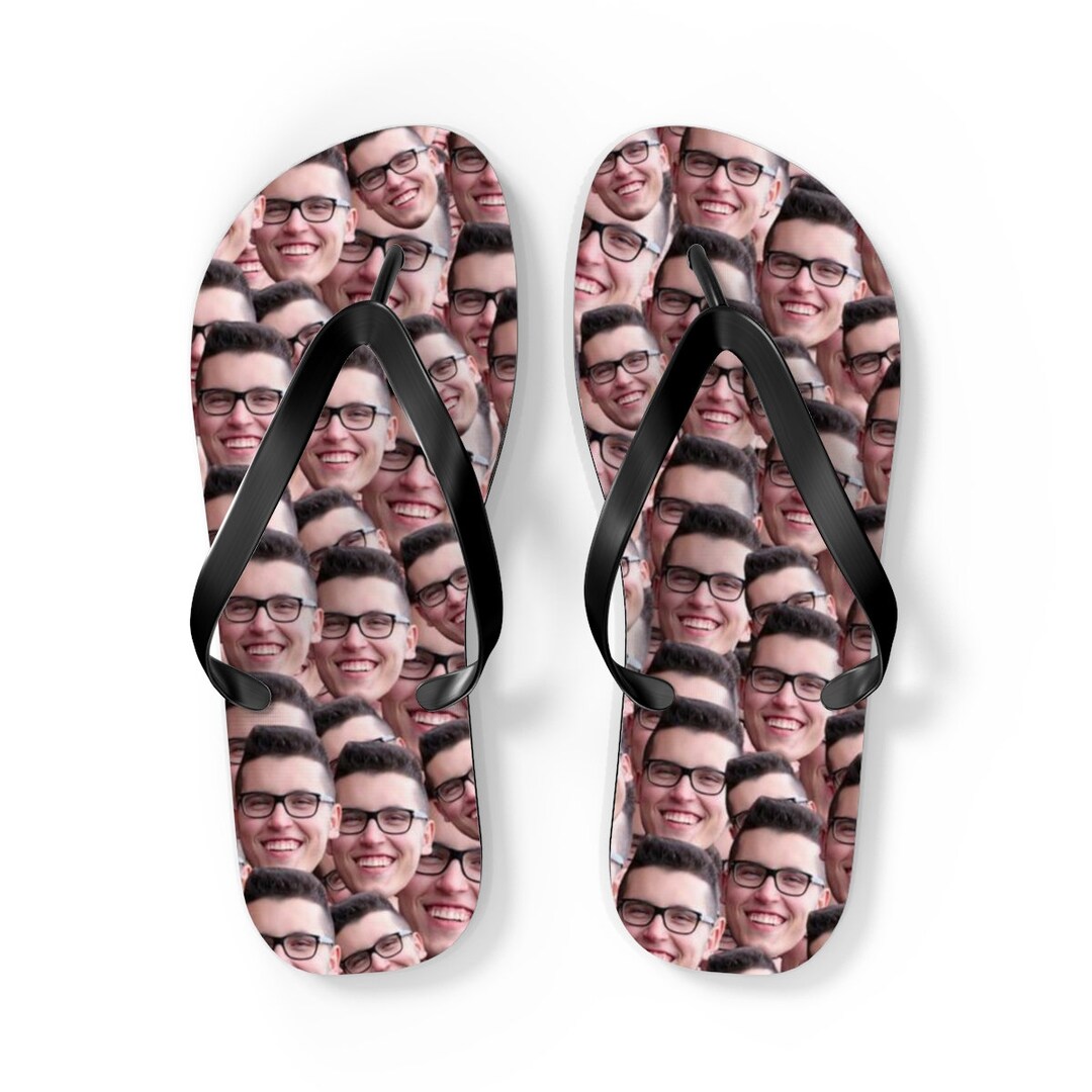 Custom Crazy Face Flip Flops Gift, Photo Flip Flops Gift, Faces on Flip ...