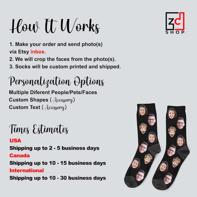 Custom Face Socks Photo Personalized Socks Faces on Socks - Etsy