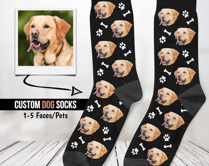 Custom Pet Socks, Dog Socks, Pup Socks, Dog Lover Gift, Cat Socks ...