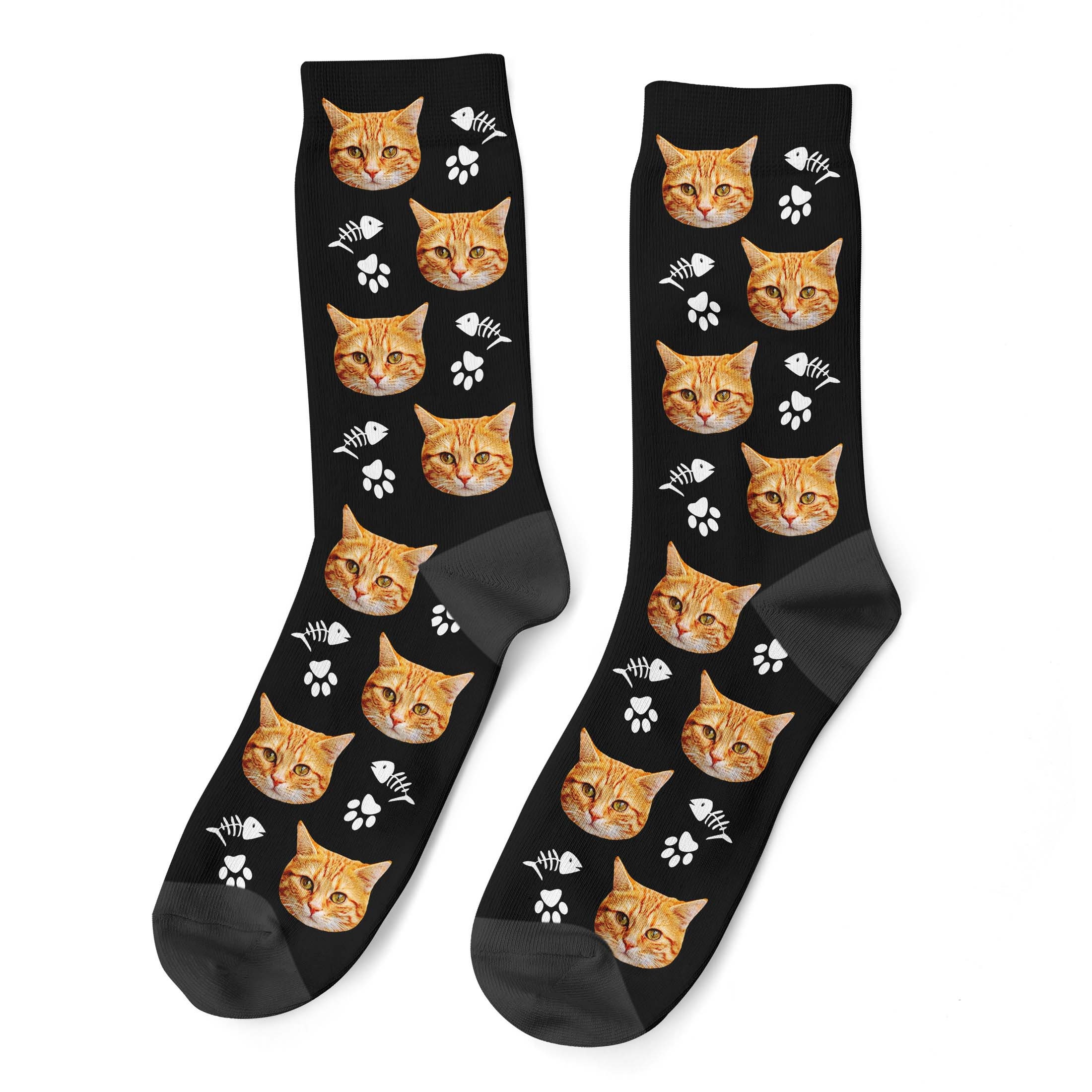 Custom Cat Face Socks Personalized Pet Photo Socks Custom | Etsy