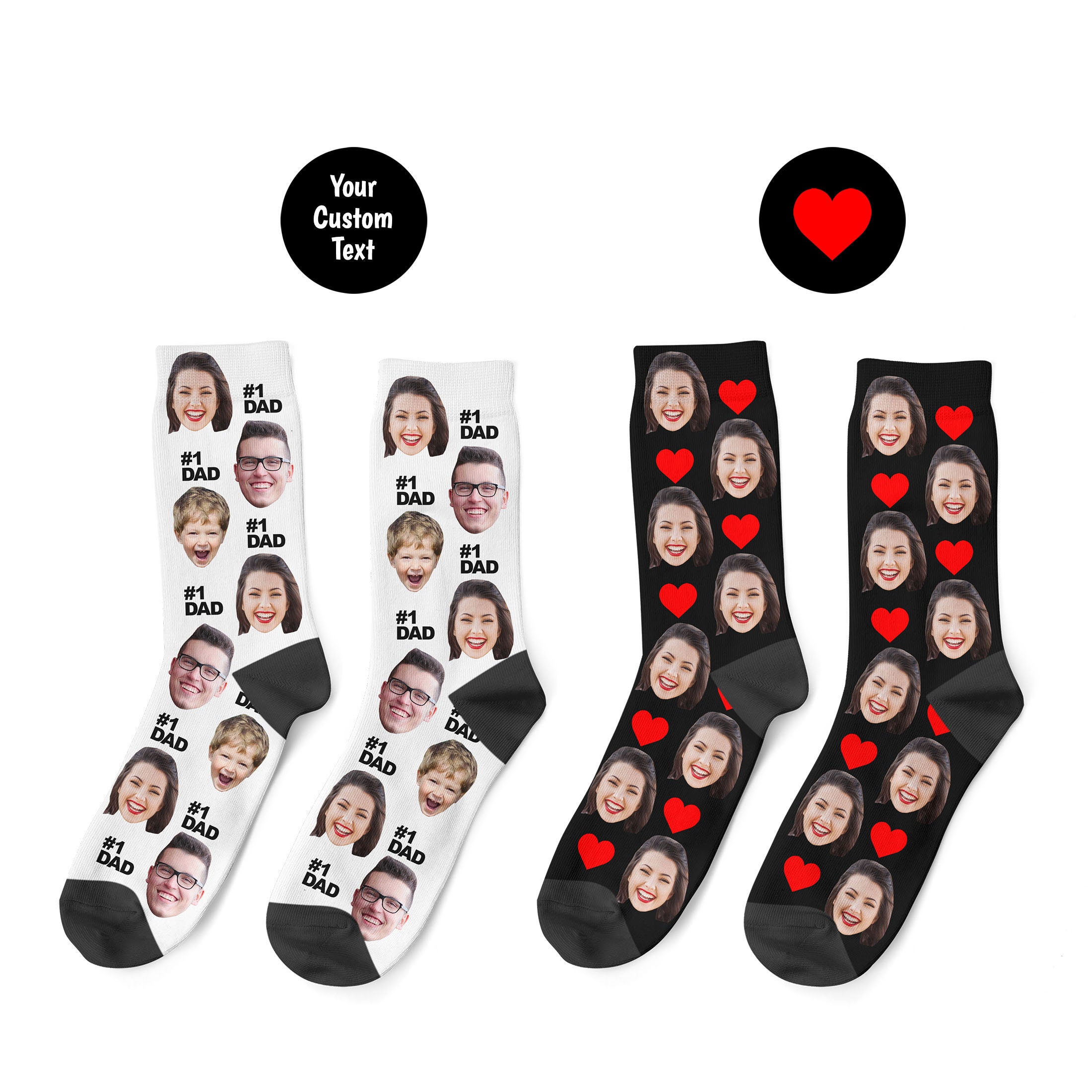 Custom Face Socks Photo Personalized Socks Faces on Socks - Etsy