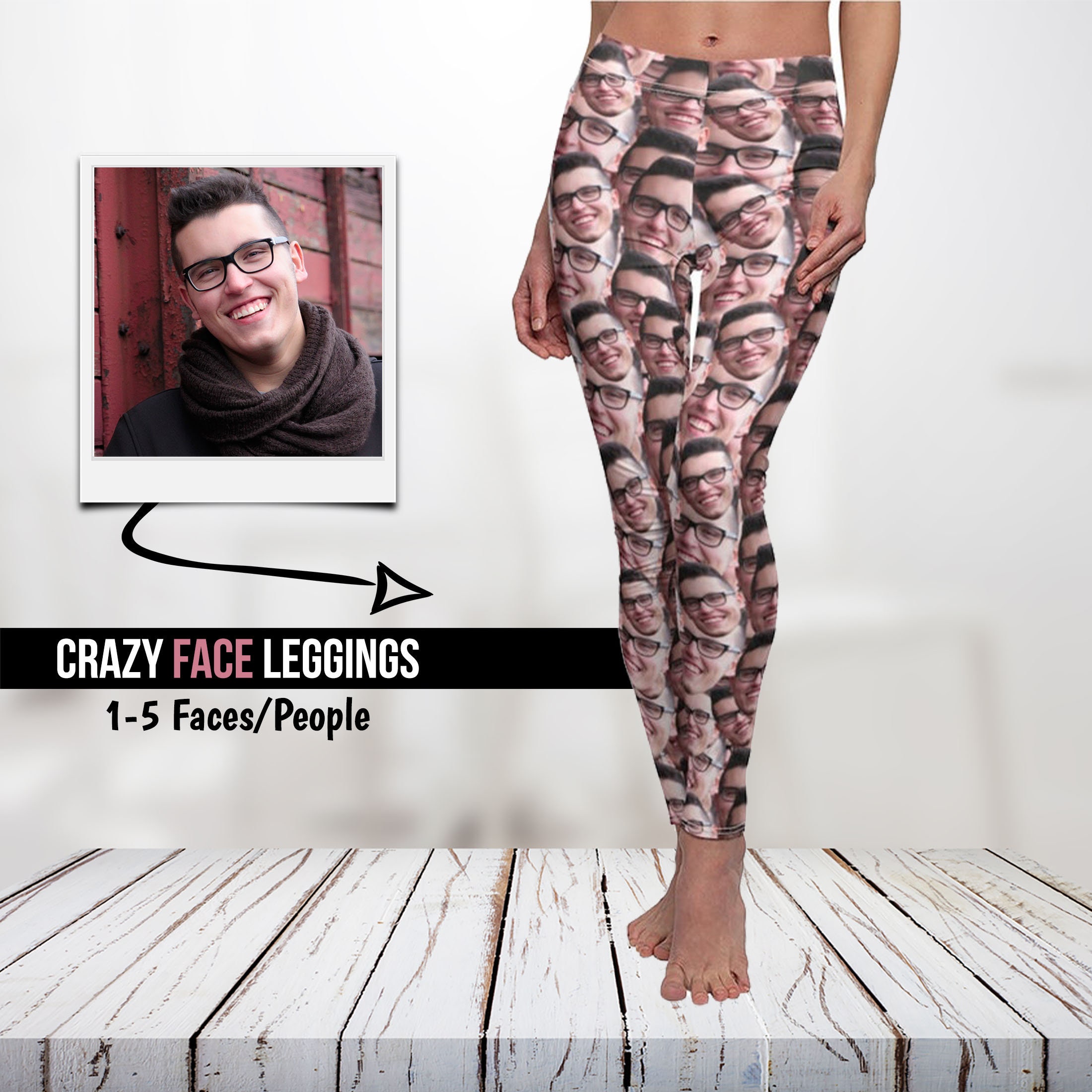 Crazy Face Leggings Custom Photo Leggings Funny Leggings - Etsy