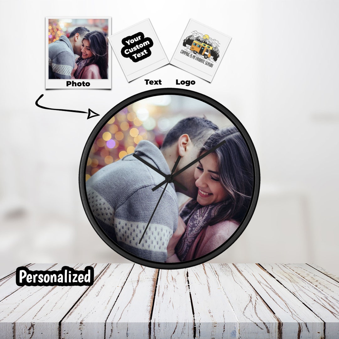 Custom Wall Clock, Personalized Wall Clock, Photo Wall Clock, Home ...