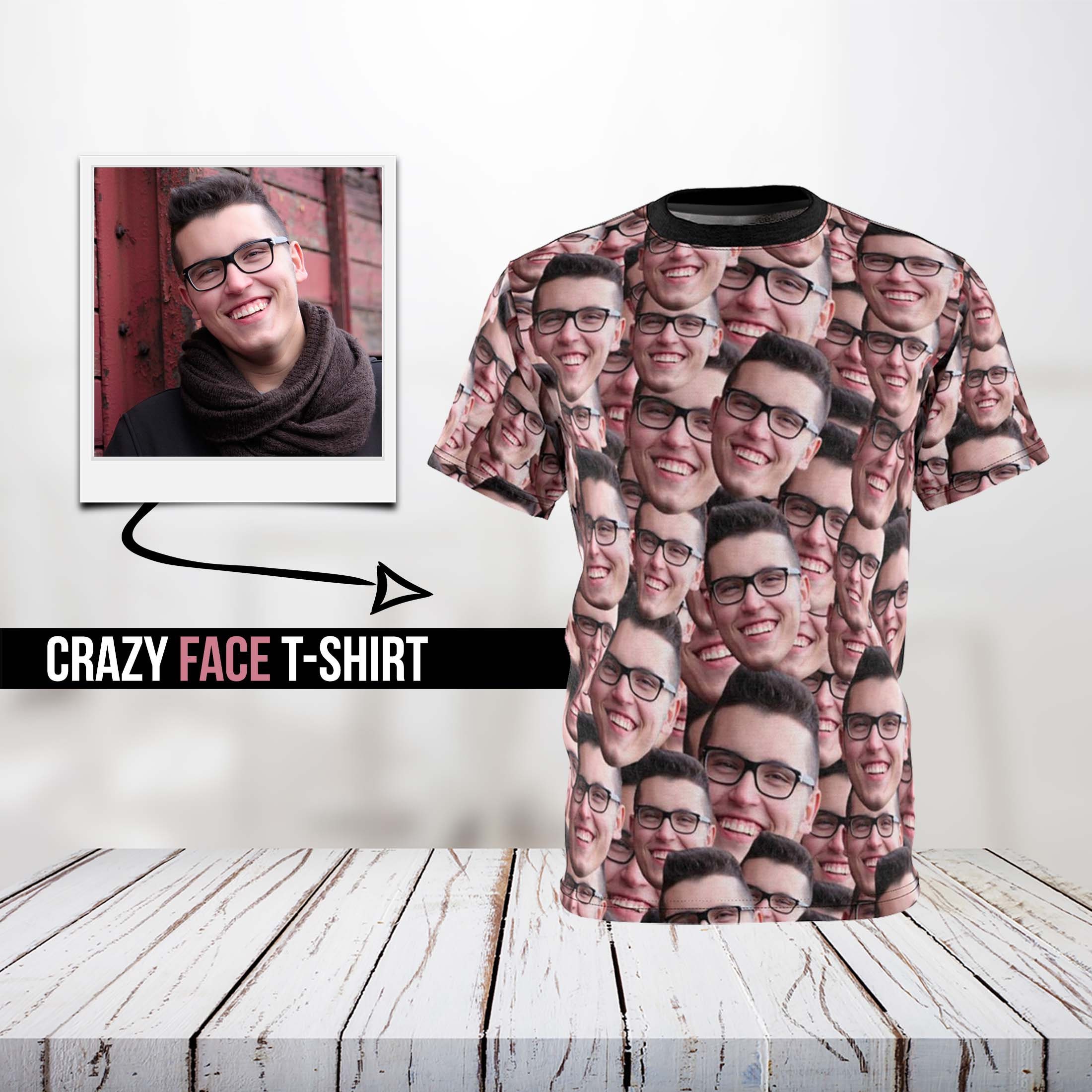 Crazy Face T-shirt Personalized Photo Shirt Funny Birthday - Etsy
