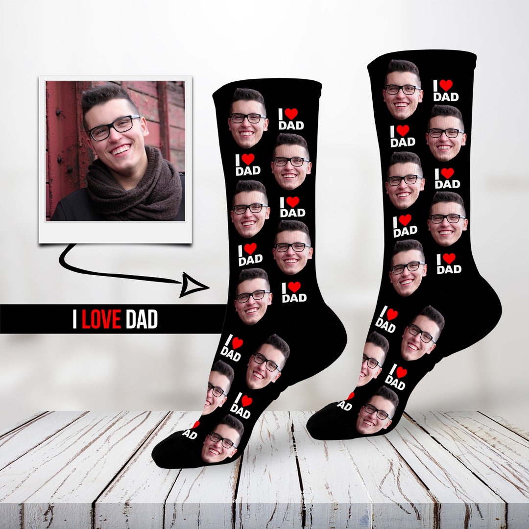 Custom Dad Socks, I Love Dad Socks, Gift for Dad, Father's Day Gift ...