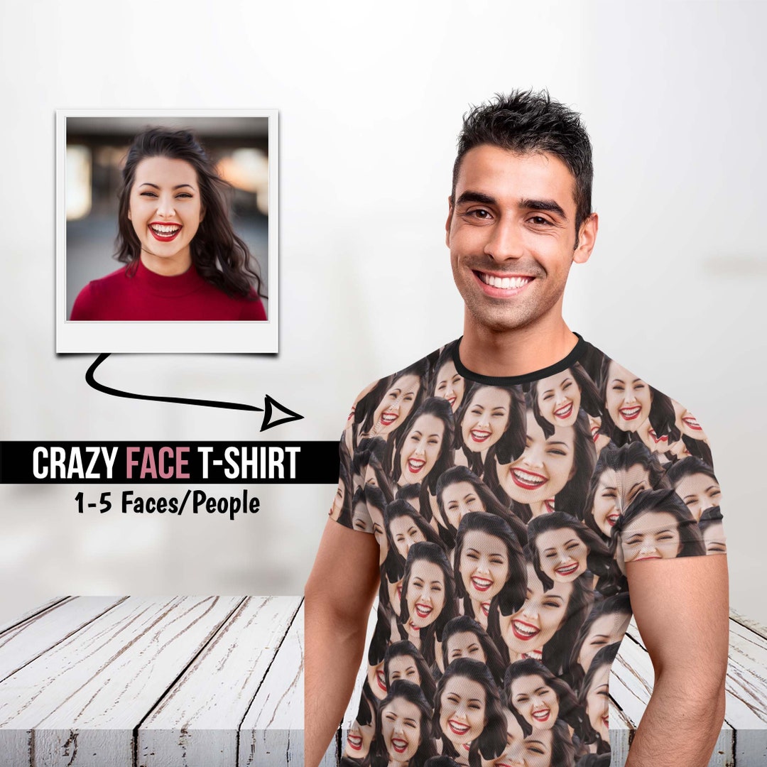 Verrucktes Gesicht T Shirt Personalisiertes Foto Shirt Lustiges Geburtstagsgeschenk Vatertagsgeschenk Personalisiertes Geschenk Geschenk Fur