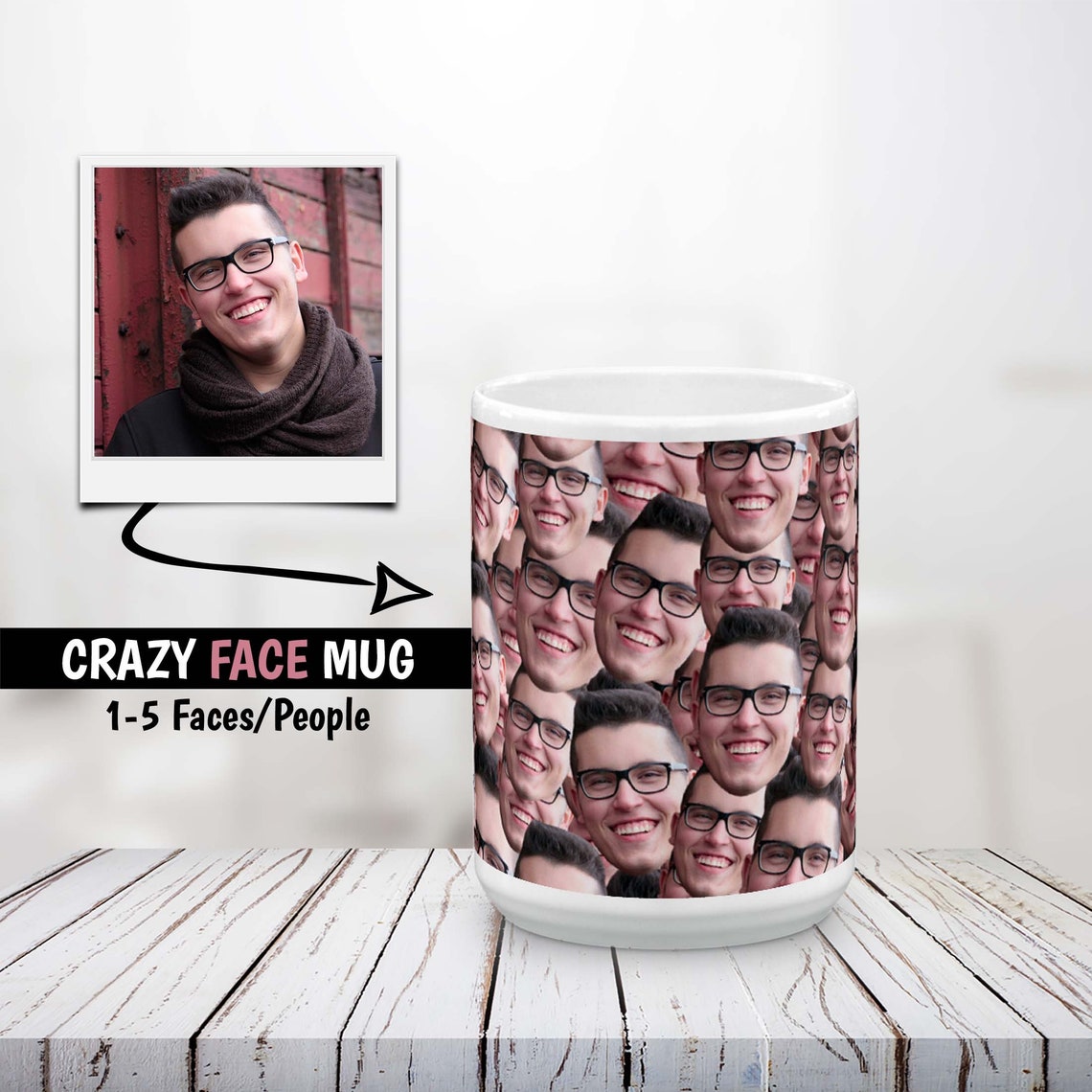 Crazy Face Mug Photo Mug Picture Mug Funny Faces Mug | Etsy