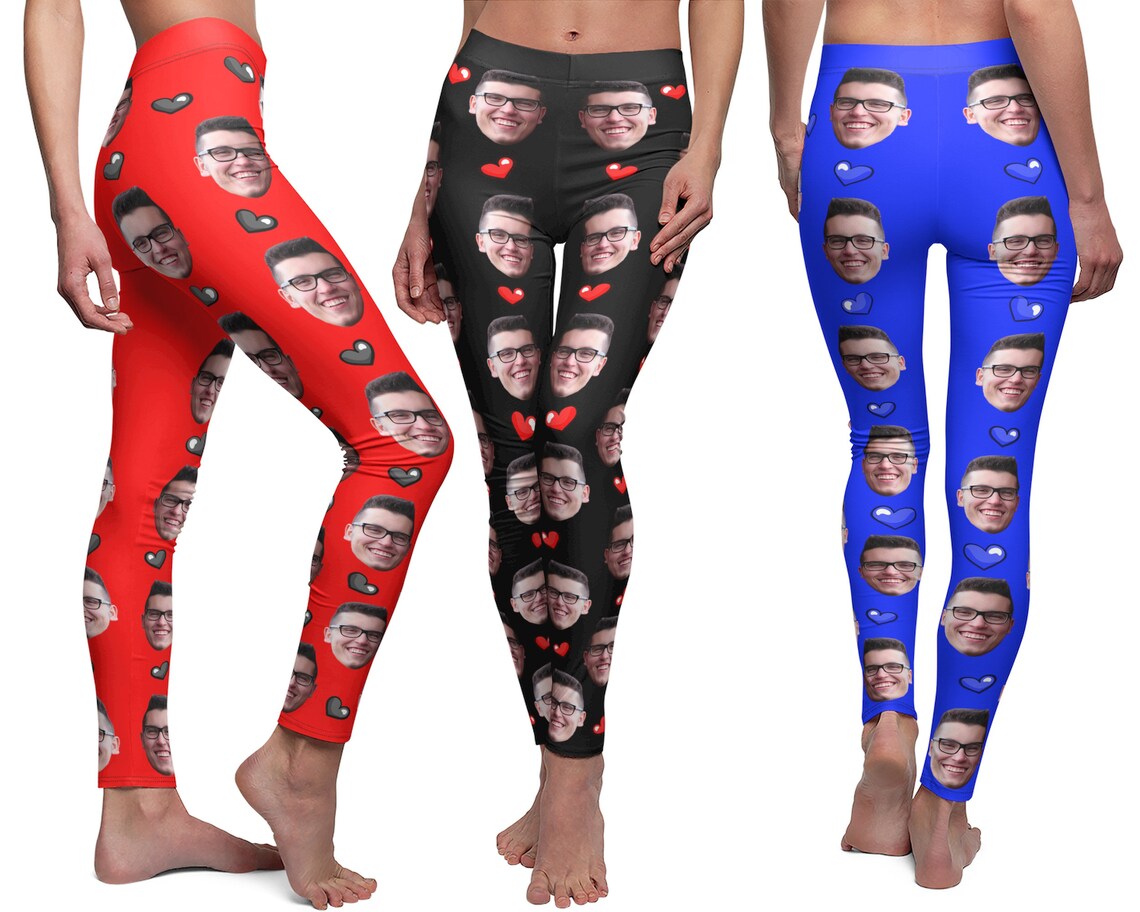 Face Leggings Custom Photo Leggings Funny Selfie Leggings | Etsy